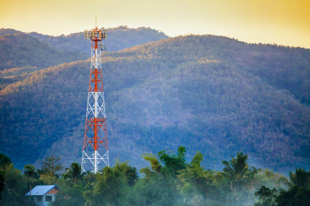 Telecommunication tower on the field - thinkRF